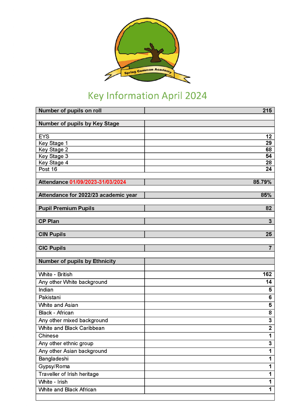 Spring Common Academy - Key Info